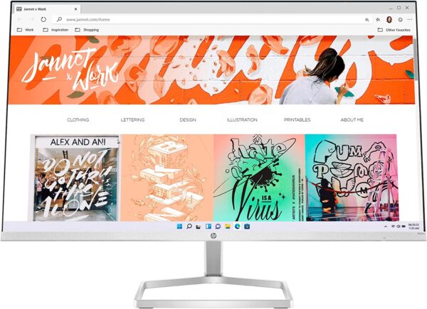 HP M27fw Full HD 23.8″ IPS LCD Monitor with HDMI,VGA,AMD FreeSync White ...